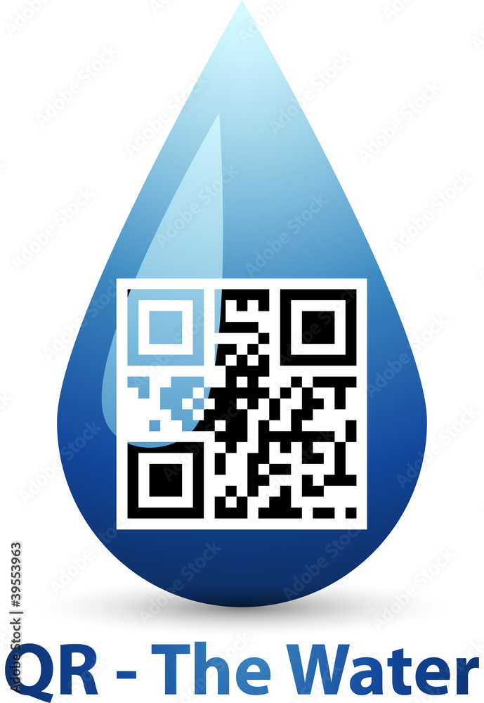 Water drop with QR code "The Water" Stock Vector | Adobe Stock