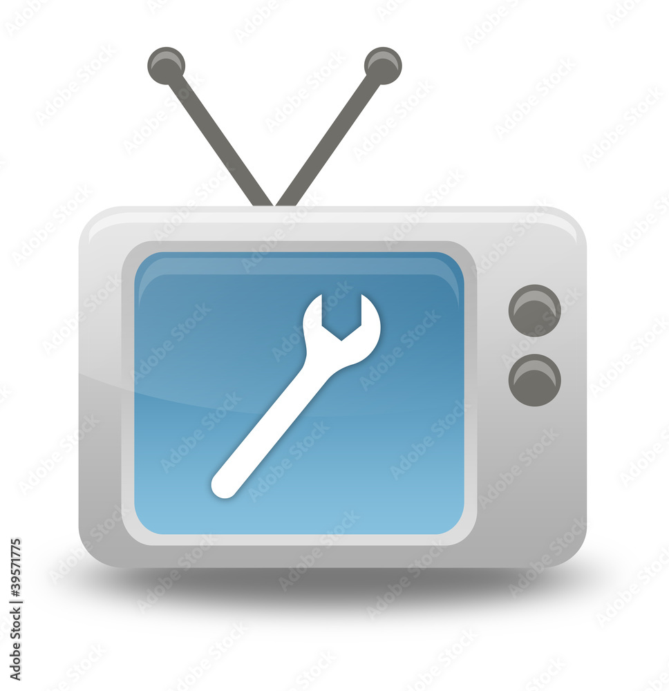 Cartoon-style TV Icon "Wrench / Repair" Stock Illustration | Adobe Stock
