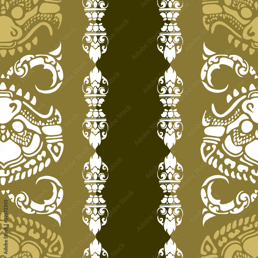 Vector seamless Cambodian floral pattern Stock Vector | Adobe Stock