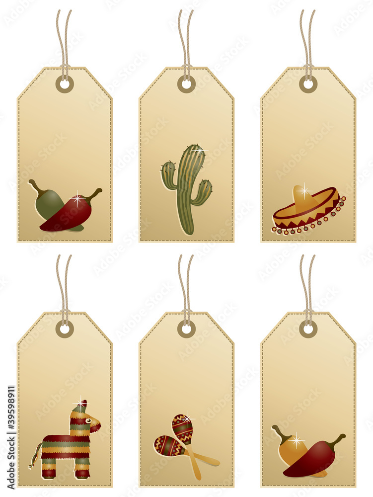 mexican tags Stock Vector | Adobe Stock