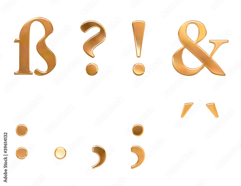 Goldene Buchstaben / Sonderzeichen Stock Illustration | Adobe Stock