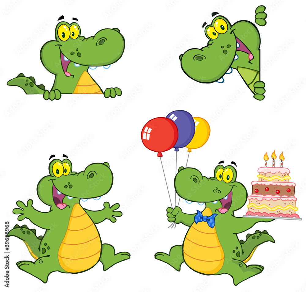 Crocodile Cartoon Characters Stock Vector | Adobe Stock