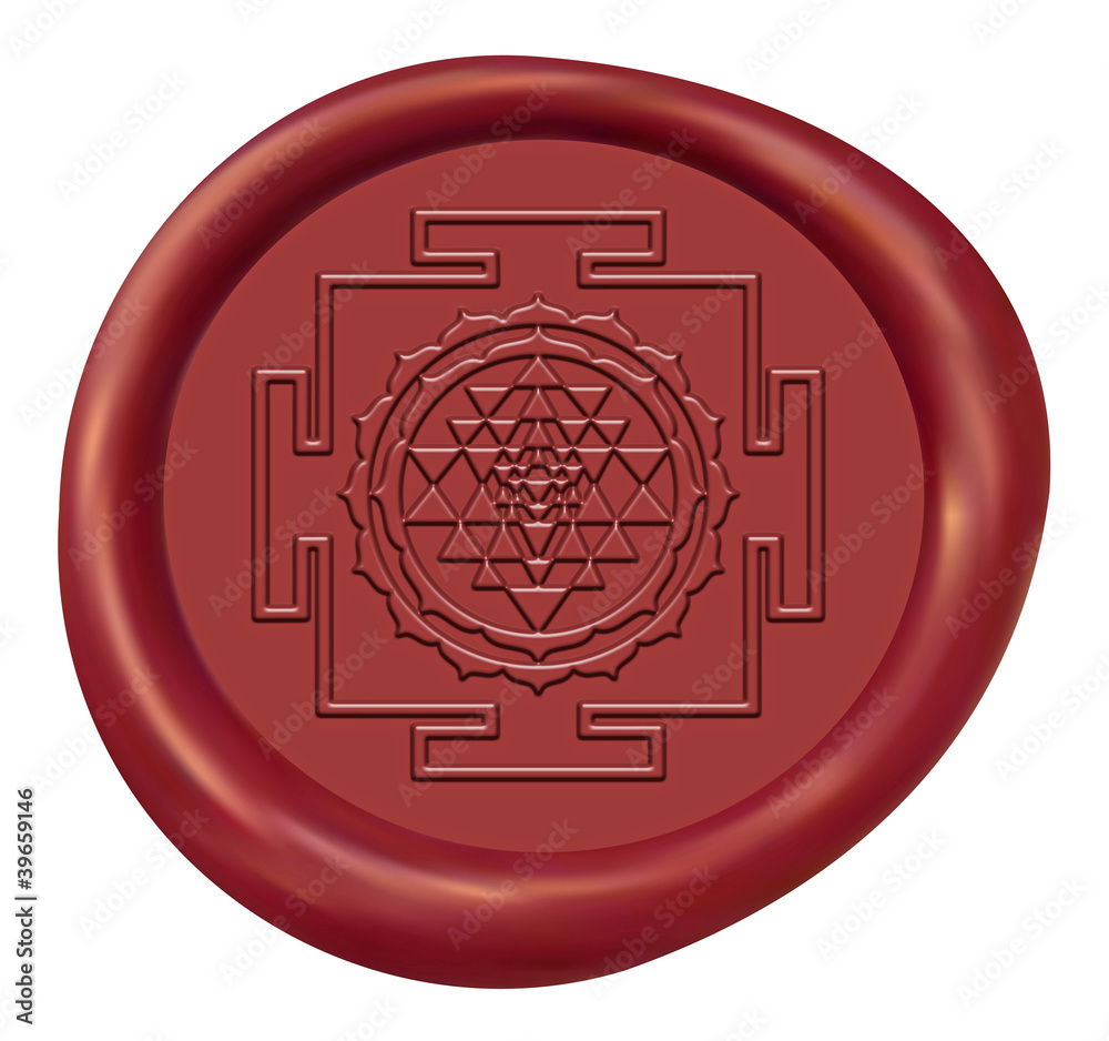 Shree Yantra Sign Wax Seal Stock Illustration | Adobe Stock