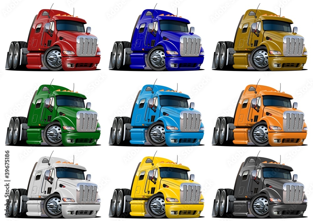 Cartoon trucks set Stock Illustration | Adobe Stock