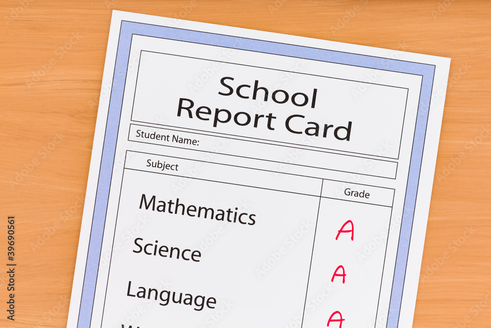 School Report Card Stock Photo | Adobe Stock