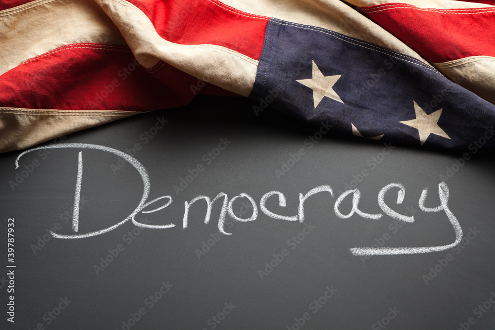 Democracy sign Stock Photo | Adobe Stock
