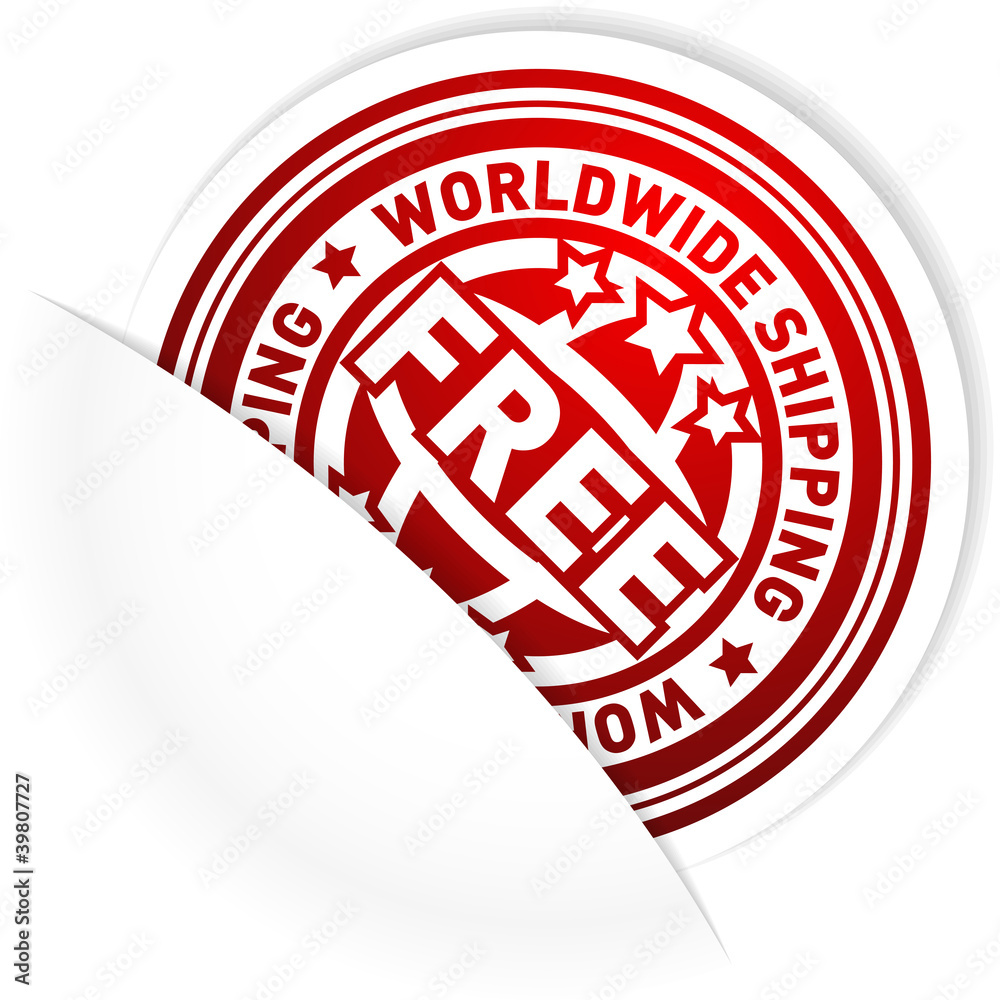 Worldwide shipping label Stock Vector | Adobe Stock