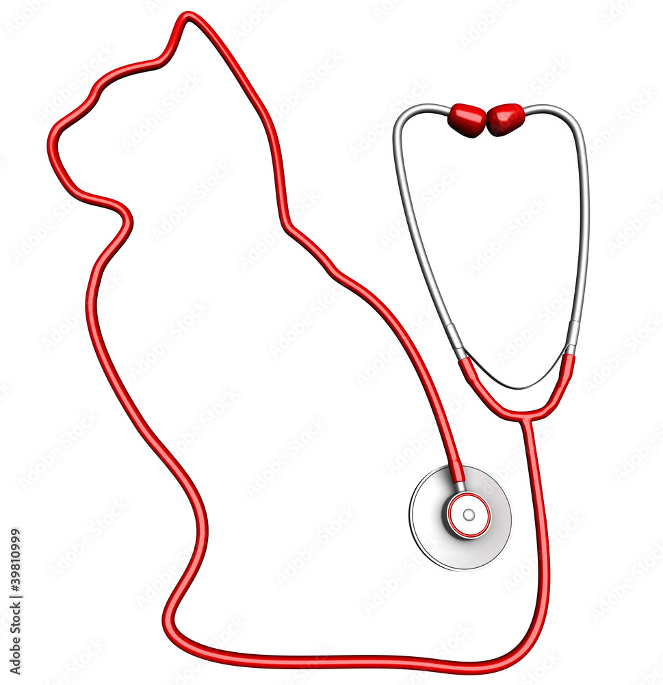 Cat-shaped stethoscope Stock Illustration | Adobe Stock