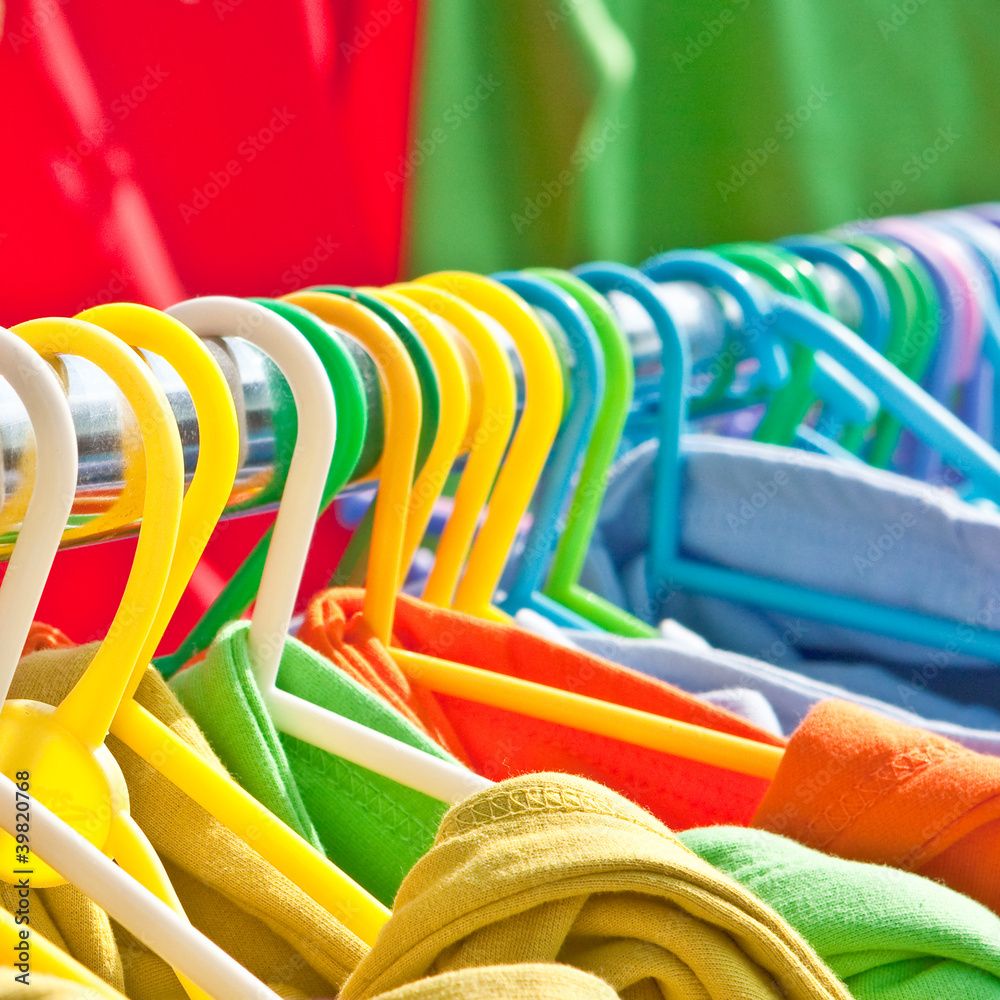 Clothes hanging Stock Photo | Adobe Stock