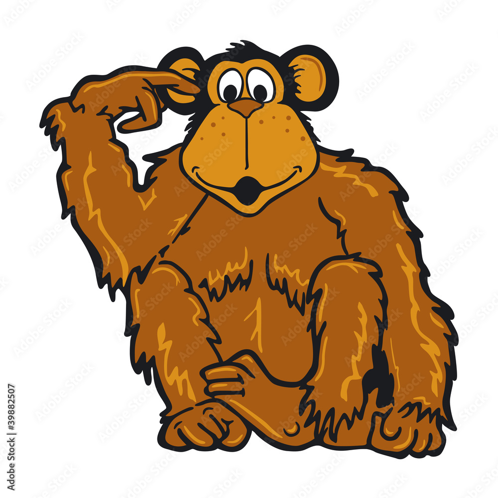 Affe zeigt einen Vogel Stock Vector | Adobe Stock