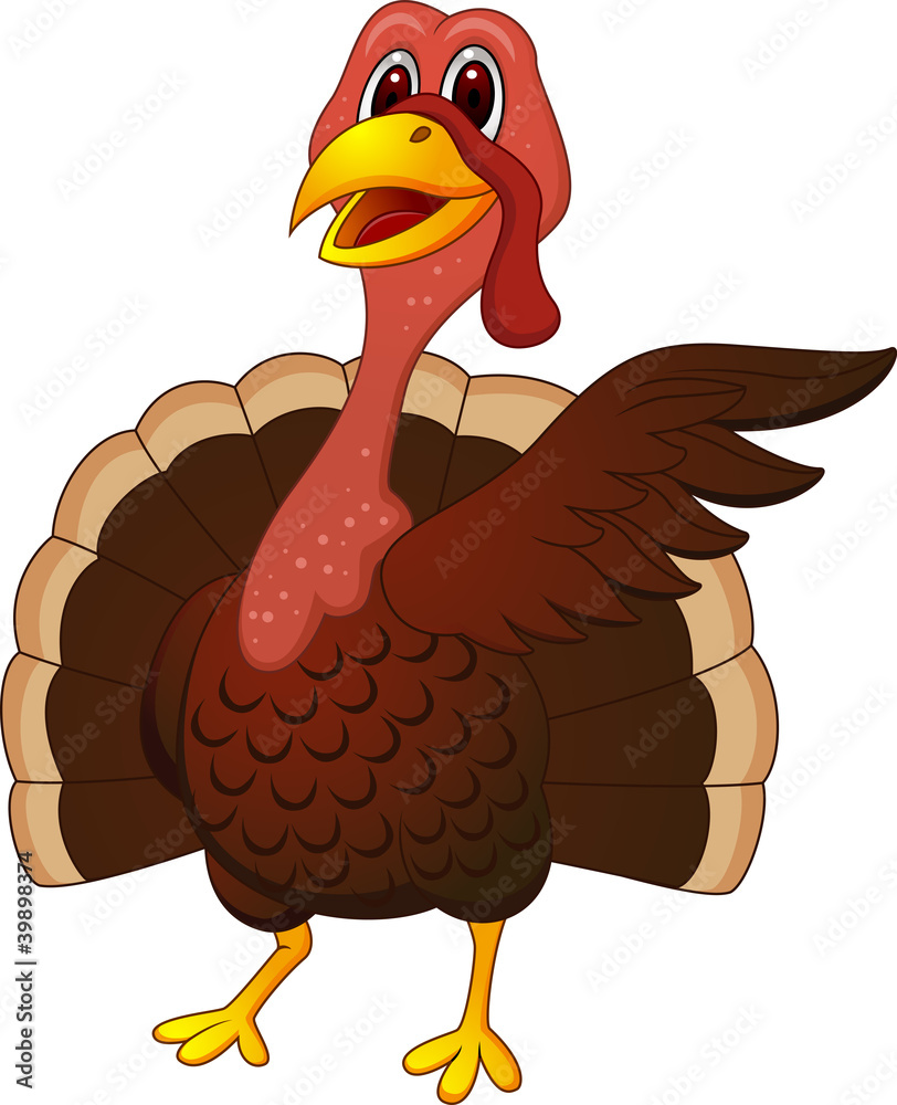 Turkey cartoon presenting Stock Vector | Adobe Stock