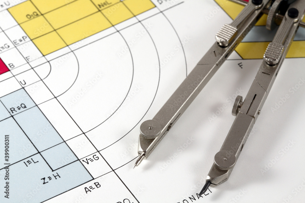 disegno tecnico con compasso Stock Photo | Adobe Stock