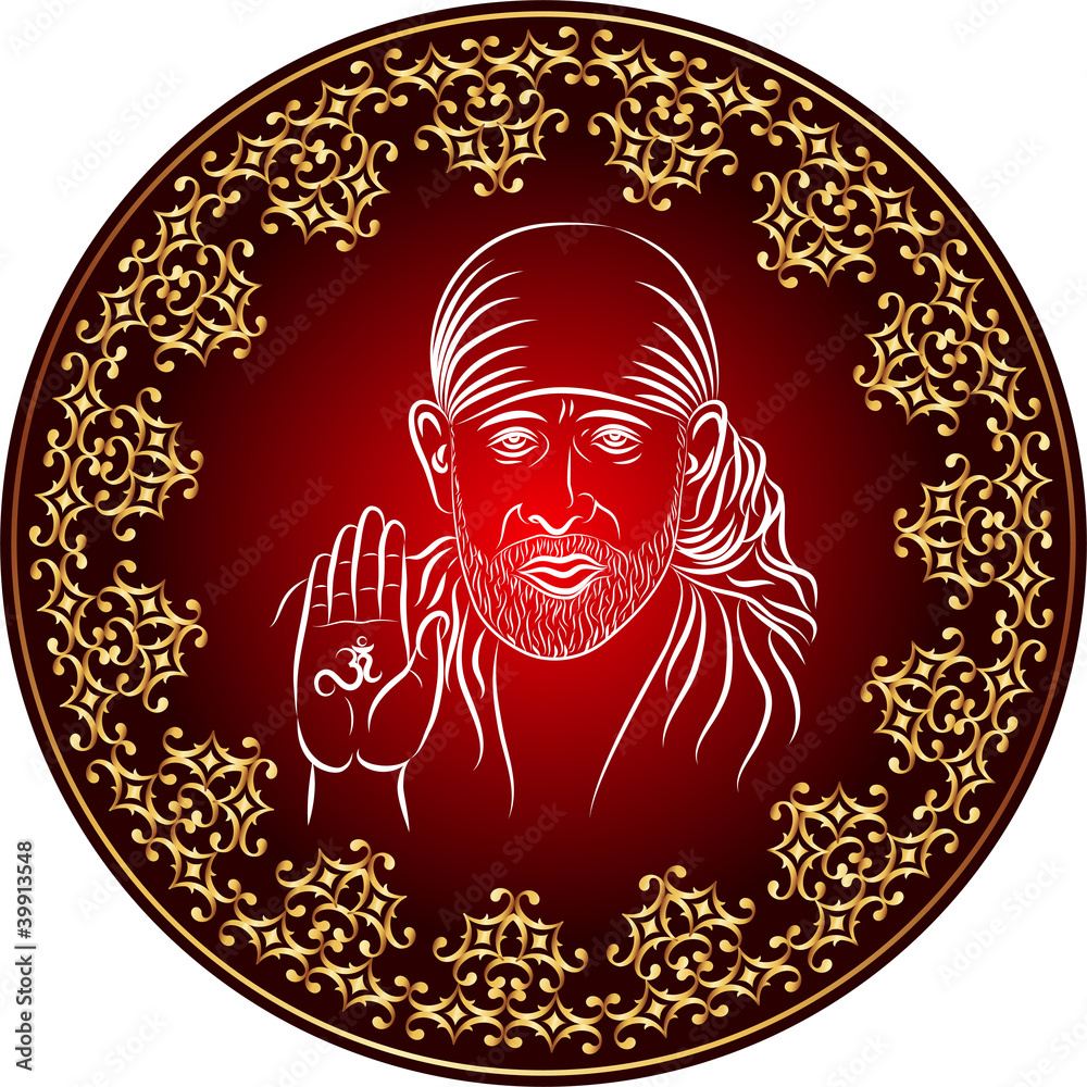 Shirdi Sai Baba, was an Indian guru, yogi and fakir Stock Vector ...