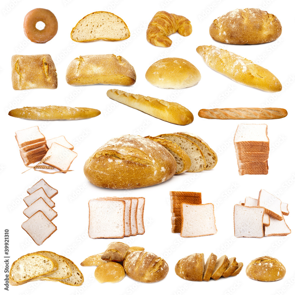 set de tipos de pan diferentes foto de Stock | Adobe Stock