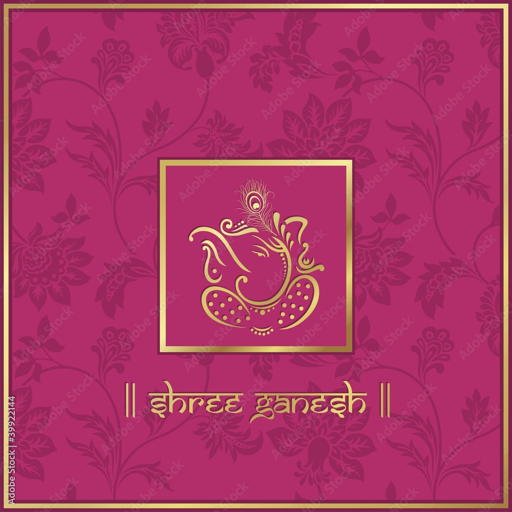 Ganesh, traditional Hindu wedding card design, India Stock Vector ...