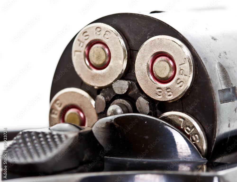 Foto de fully loaded bullet chamber of .38 special revolver handgun do ...