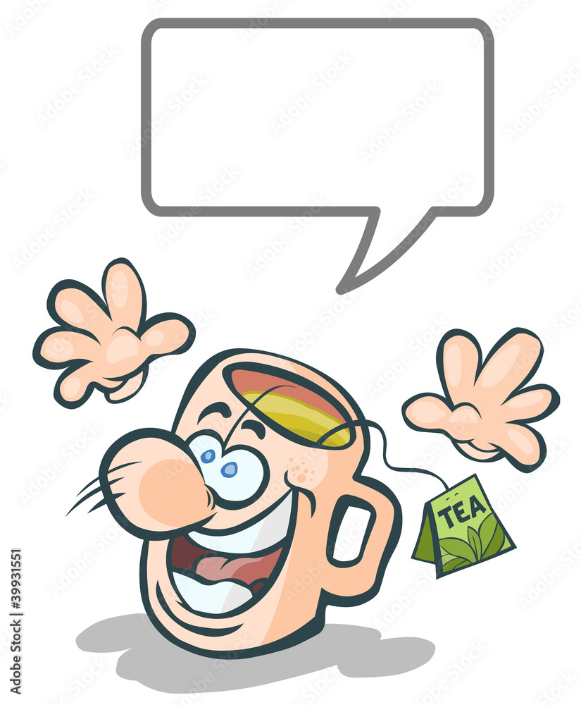 Cartoon Cup of Tea. Stock Vector | Adobe Stock