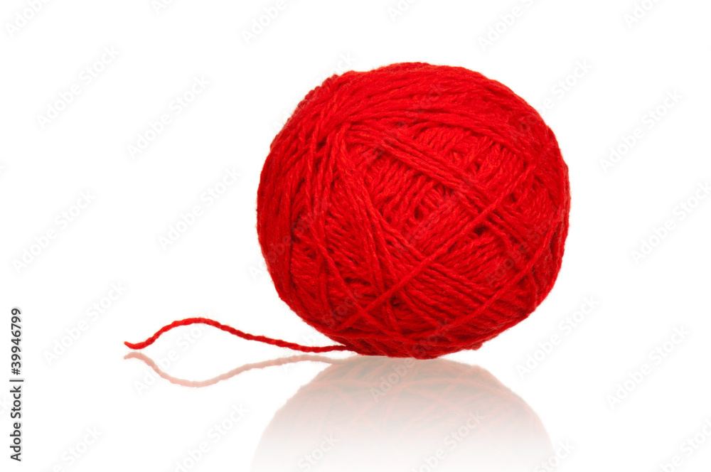 Red ball of yarn Stock Photo | Adobe Stock