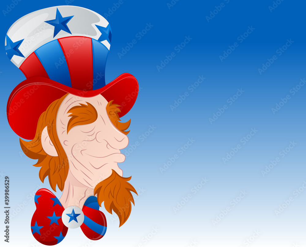 Uncle Sam Face Closeup Vector Stock Vector | Adobe Stock