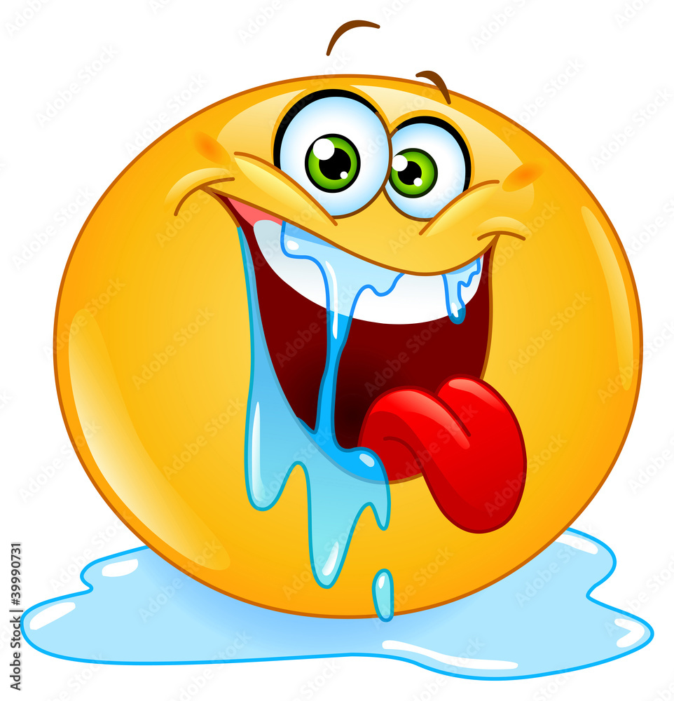 Drooling emoticon Stock-Vektorgrafik | Adobe Stock