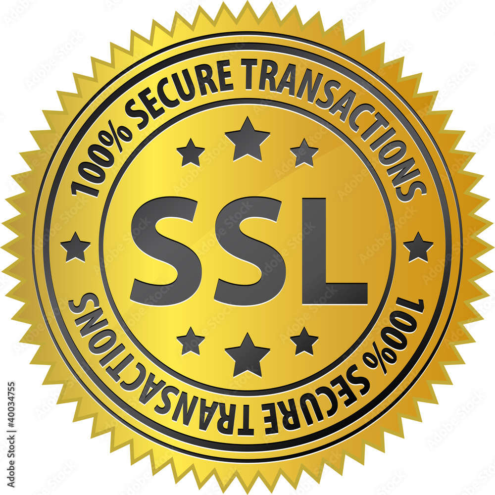 SSL 100% Secure Transactions Stock Vector | Adobe Stock