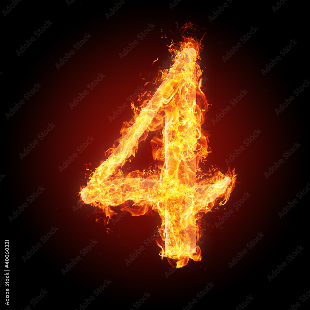 Fonts, numbers and symbols in fire for different purposes Stock ...