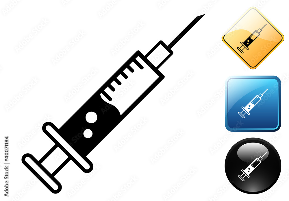 Syringe pictogram and icons Stock Vector | Adobe Stock