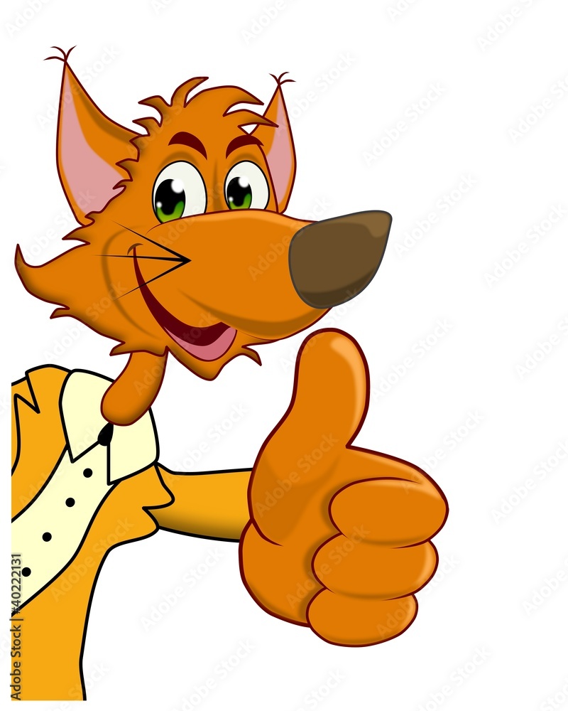 der Fuchs sagt okay Stock-Illustration | Adobe Stock