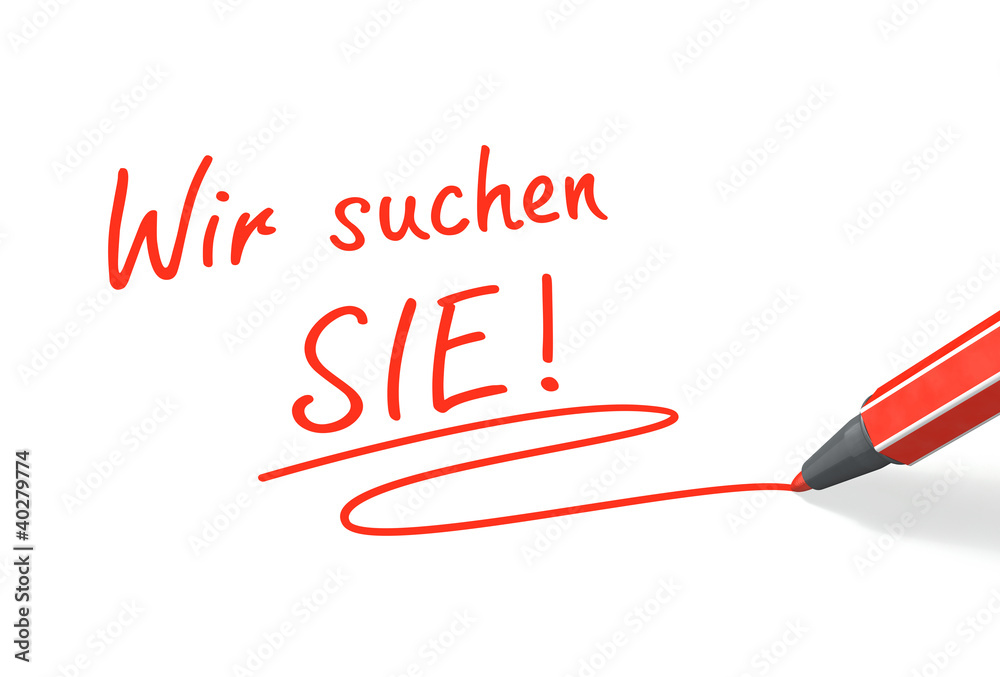 Wir suchen SIE! rot Stock-Illustration | Adobe Stock
