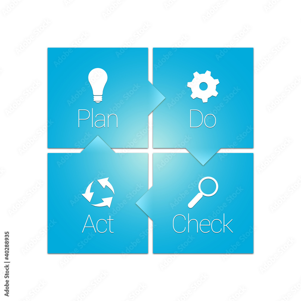 PDCA Metro Blue Stock Illustration | Adobe Stock
