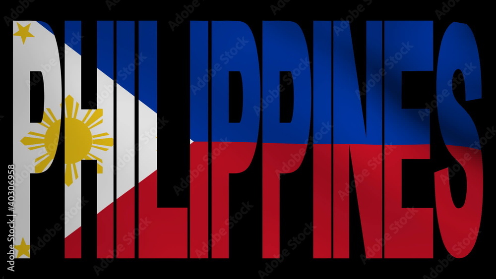 Philippines text with rippling flag animation Stock Video | Adobe Stock