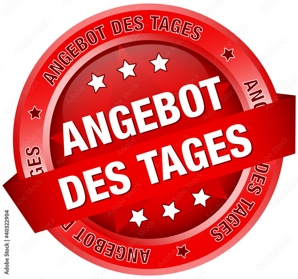 Button Banner "Angebot des Tages" rot Stock-Vektorgrafik | Adobe Stock