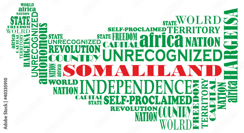 Vector word map of unrecognized country Somaliland,Africa Stock Vector ...