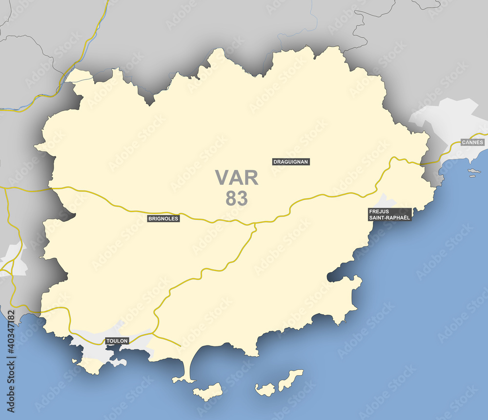 Carte et situation du département du VAR Stock Illustration | Adobe Stock