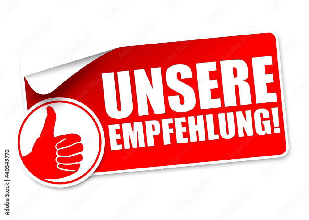 Unsere Empfehlung! Button, Icon Stock-Illustration | Adobe Stock