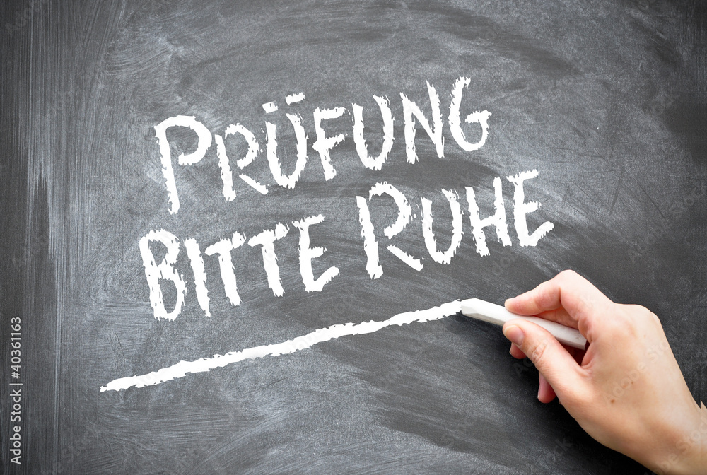 Prüfung bitte Ruhe Tafel Stock Photo | Adobe Stock