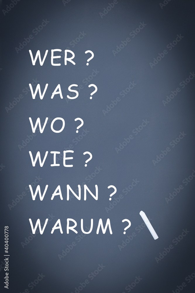 Wer,was,wo,wie,wann,warum Stock-Illustration | Adobe Stock