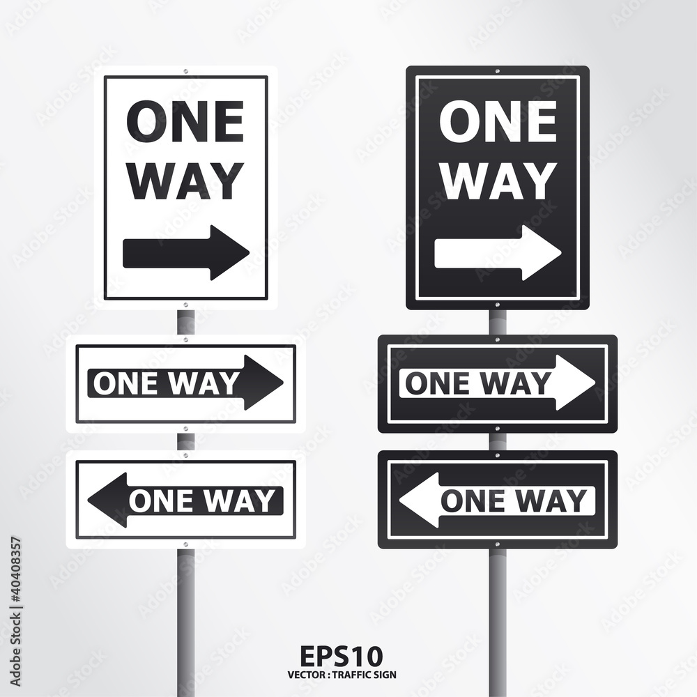 vector traffic sign one way Stock Vector | Adobe Stock