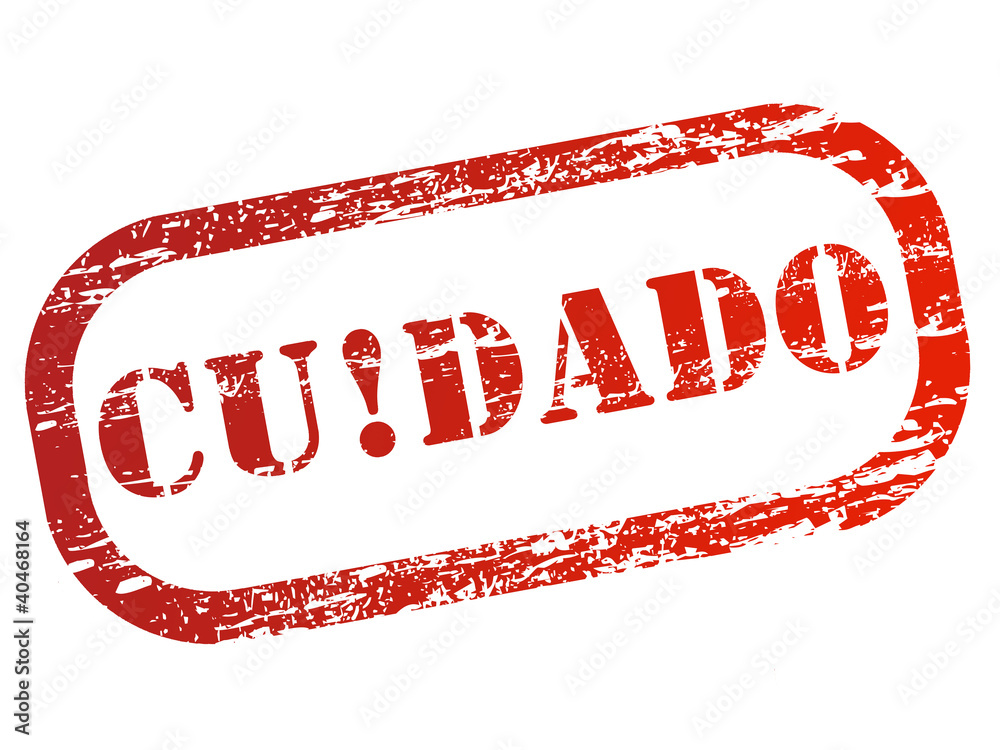 Carimbo com a palavra "cuidado" Stock Illustration | Adobe Stock