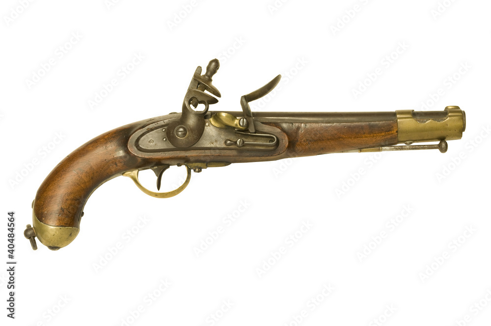 Revolutionary War flintlock pistol Stock Photo | Adobe Stock