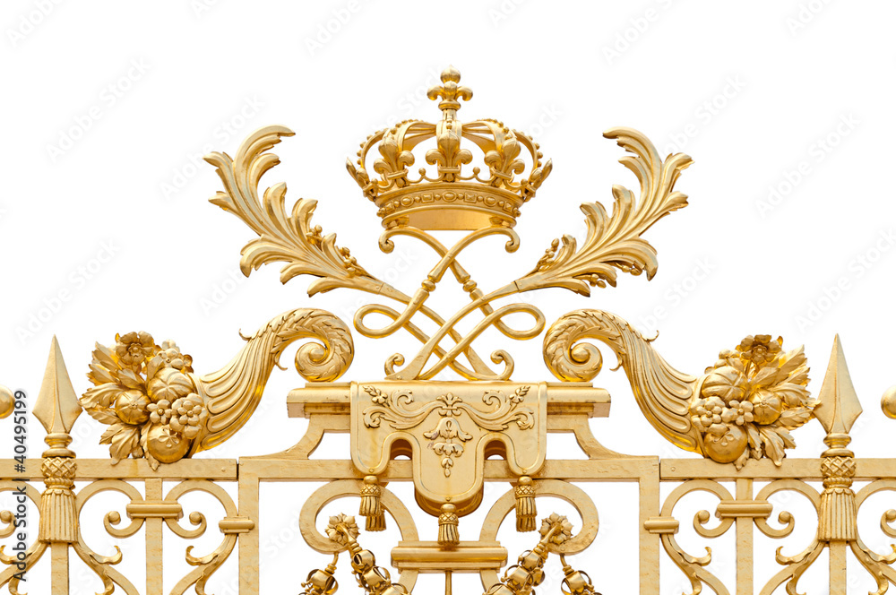 Golden gate of Chateau de Versailles. Paris, France, Europe. Stock ...