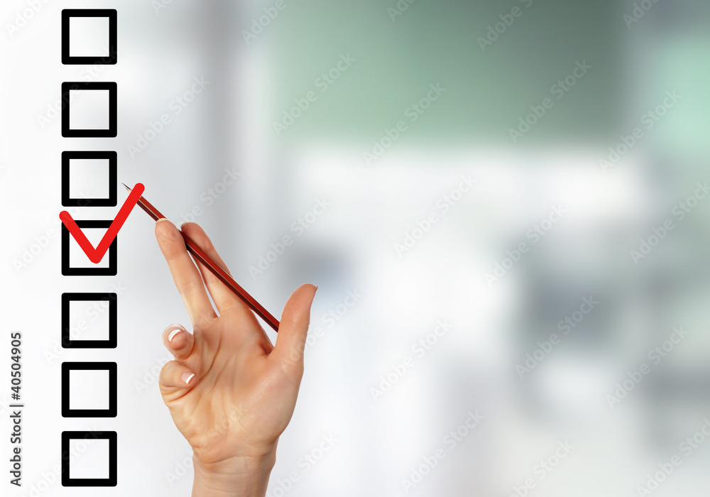 Check list with red mark Stock Illustration | Adobe Stock