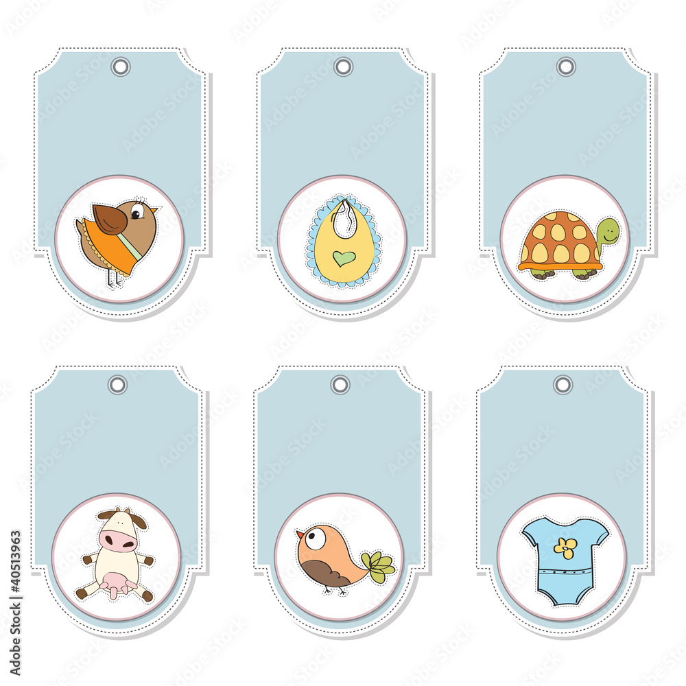 cartoon animals labels set Stock Vector | Adobe Stock
