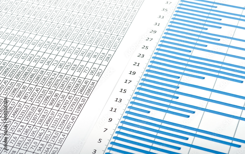 Blue chart and numbers Stock Photo | Adobe Stock