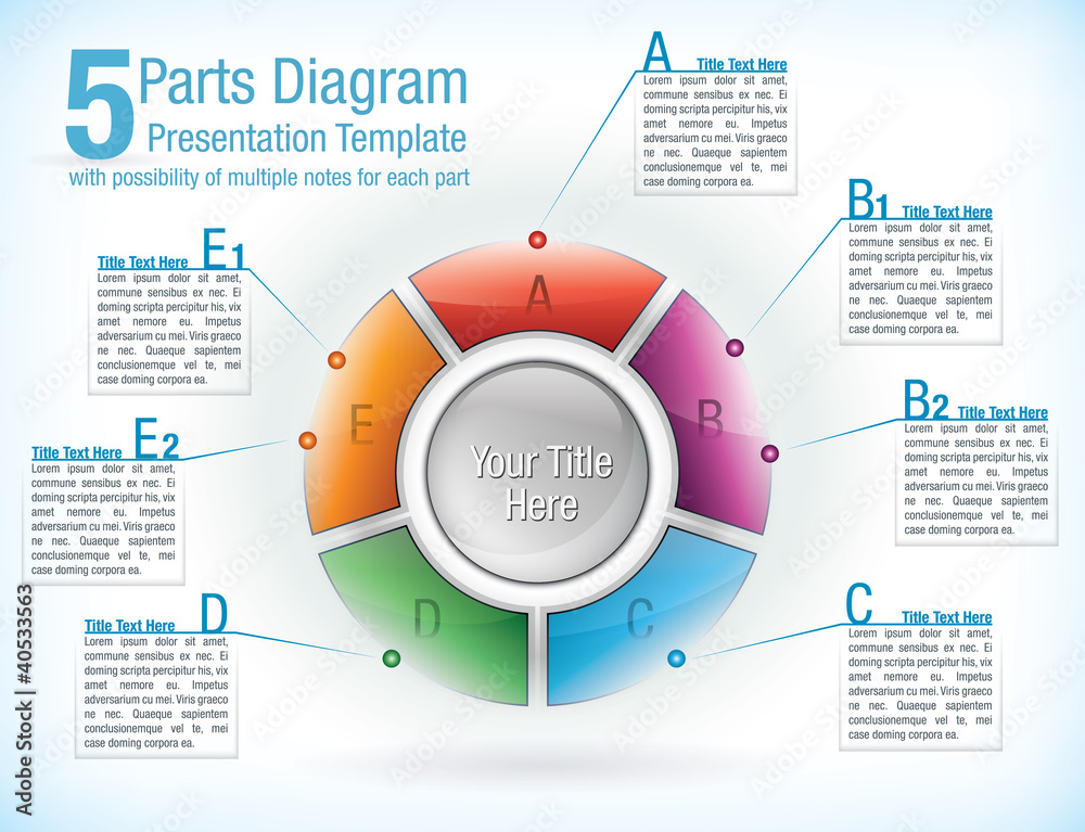 Multicolour segmented wheel template for presentations Stock Vector ...