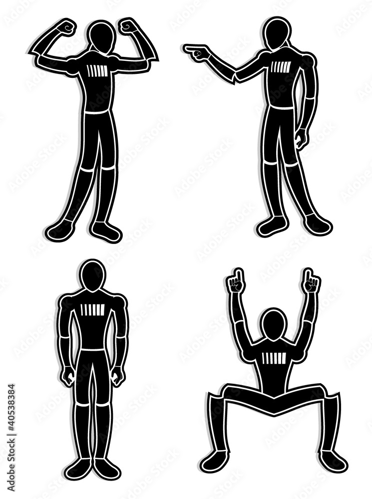 Cuatro monigotes Stock Vector | Adobe Stock