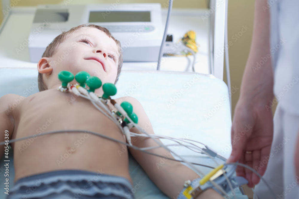 boy getting ecg test Stock Photo | Adobe Stock