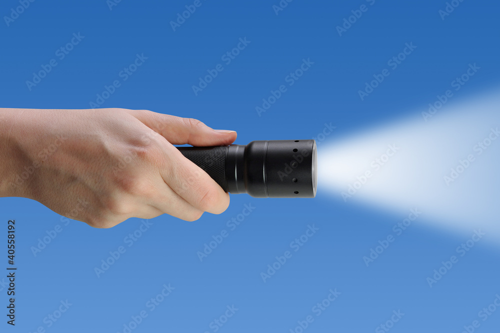 Flashlight with blue sky Stock Photo | Adobe Stock