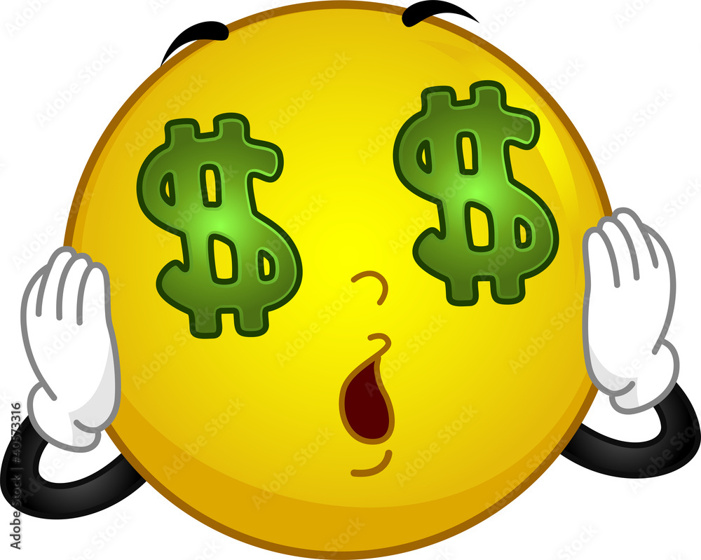 Money-crazed Smiley Stock Vector | Adobe Stock
