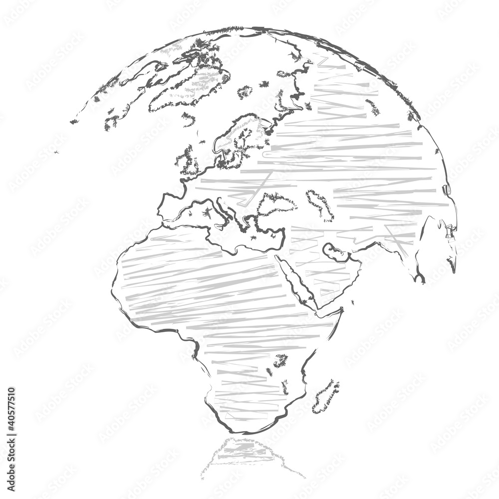 Welt Zeichnung Stock-Illustration | Adobe Stock